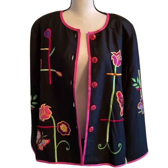 indigo moon | Jackets & Coats | Indigo Moon Jacket With Vibrant ...